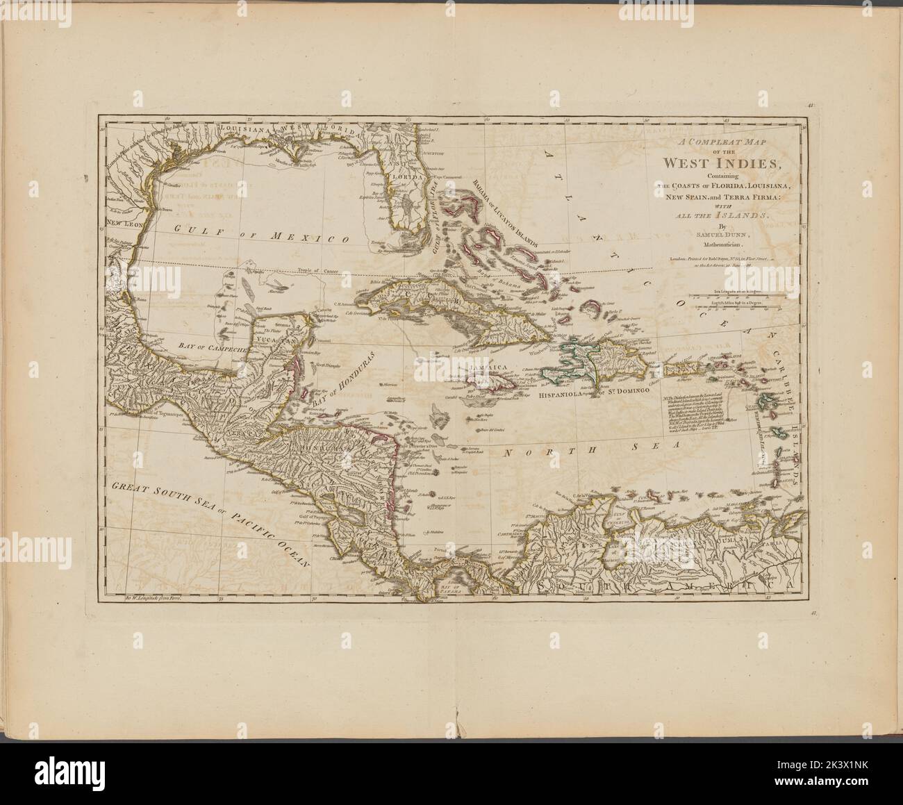 A compleat map of the West Indies, containing the coasts of Florida ...