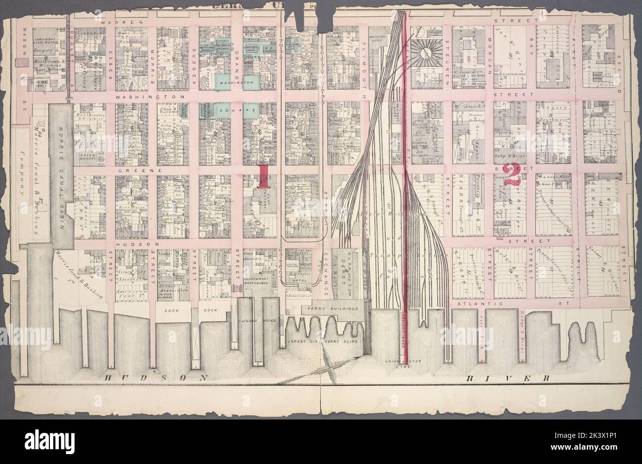 Jersey City Pier. Cartographic. Atlases, Maps. 1873. Lionel Pincus and ...