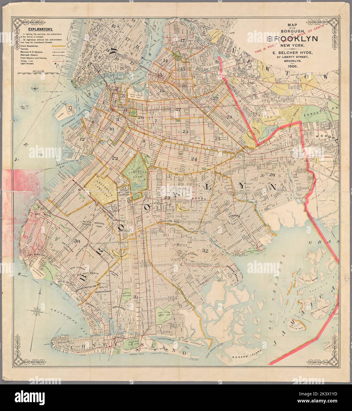 Pocket map of the borough of Brooklyn, New York City. Cartographic ...