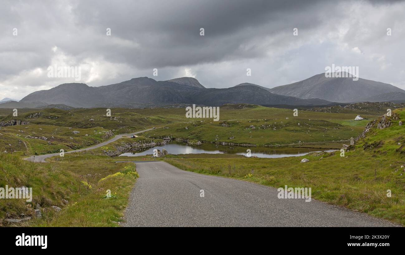 Scenic Mountain Road Linking Aird Uig and Timsgarry, Uig, Lewis, Isle ...