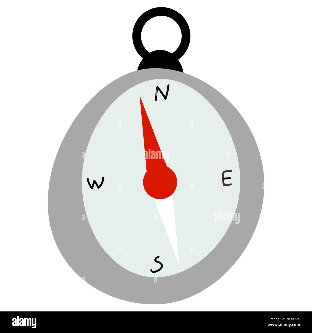 Compass vector illustration in cartoon hand drawn flat style on white ...