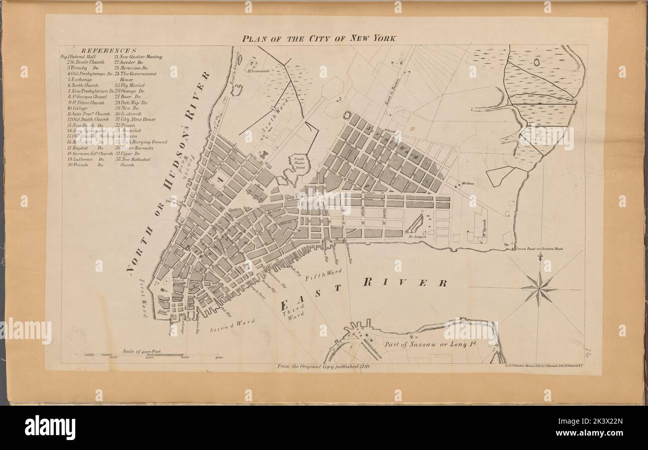 Plan of the City of New York. From the Original Copy Published 1789 ...