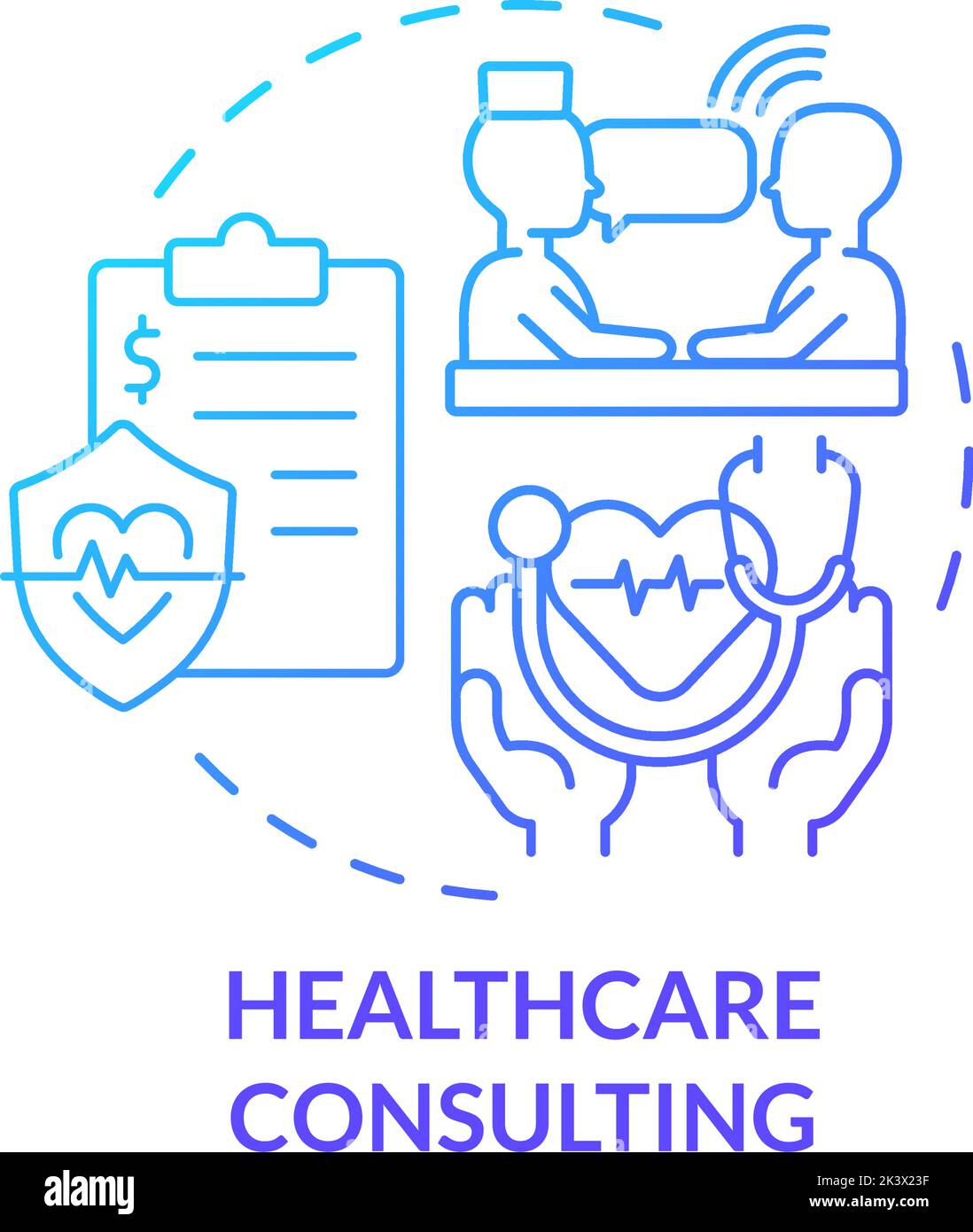 Healthcare consulting blue gradient concept icon Stock Vector Image ...