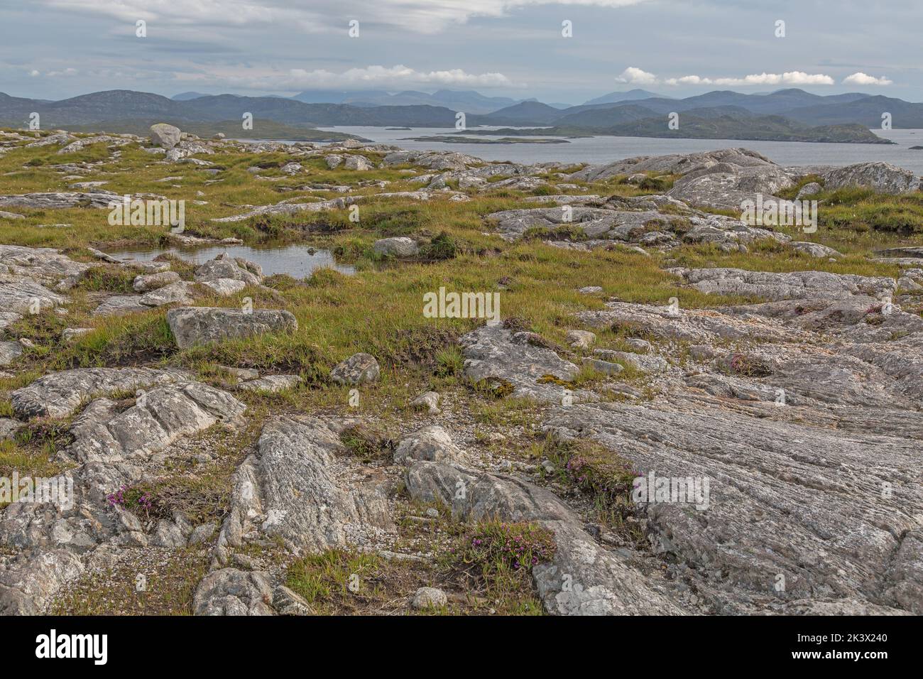 Rocky and boggy Cliff Landscape between Bosta and Tobson, Bernera ...