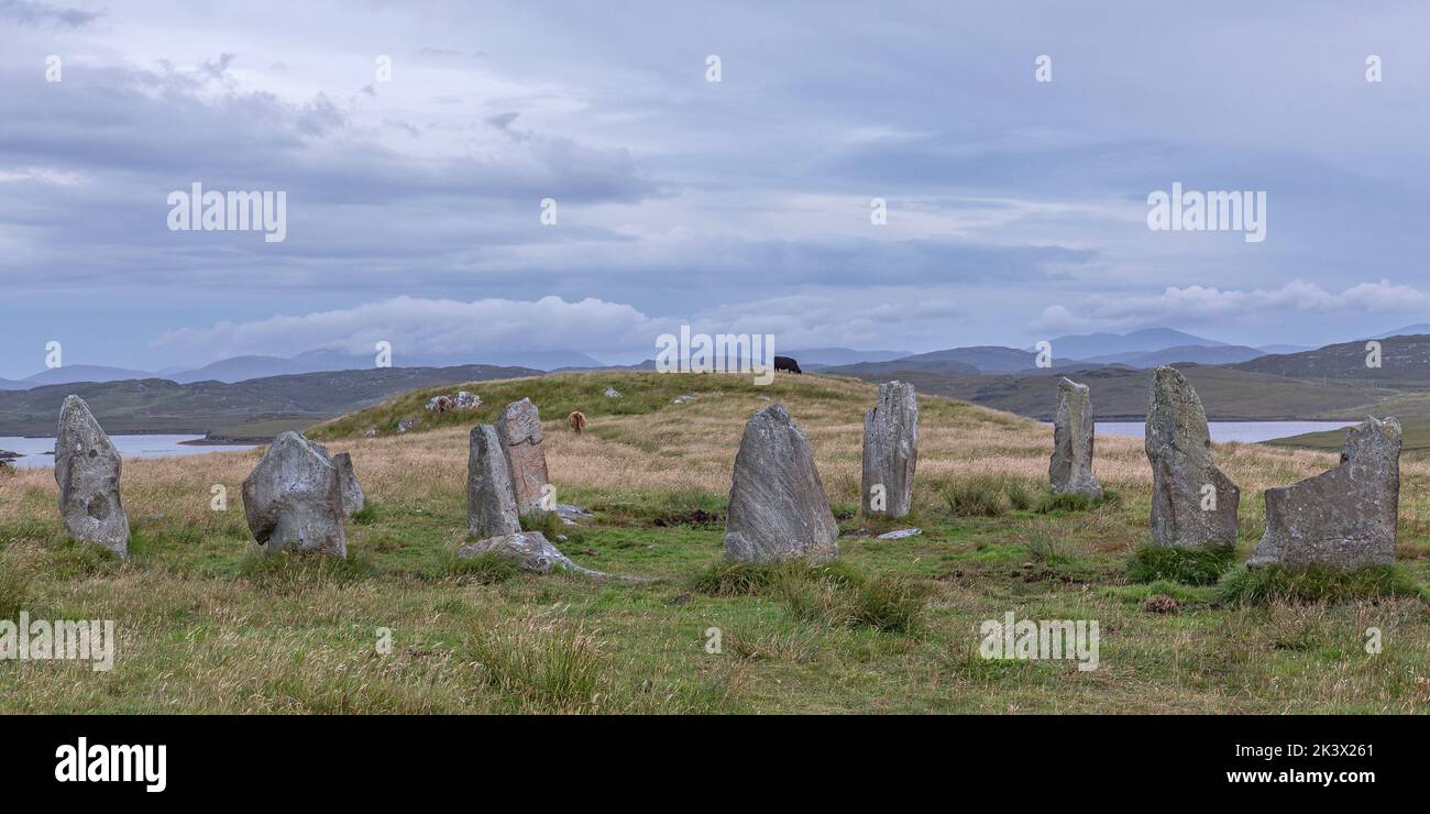 Callanish III Stone Circle, Wide Screen, Lewis, Isle of Lewis, Hebrides ...