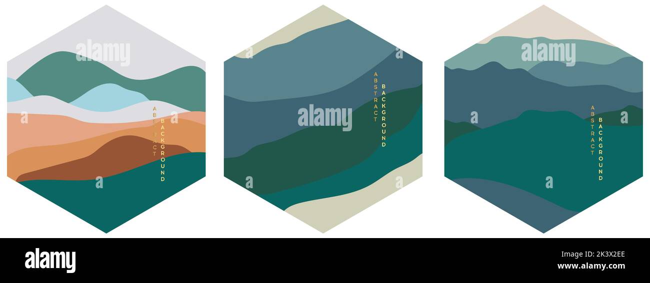 Abstract Landscape Background. Art landscape background with wave ...