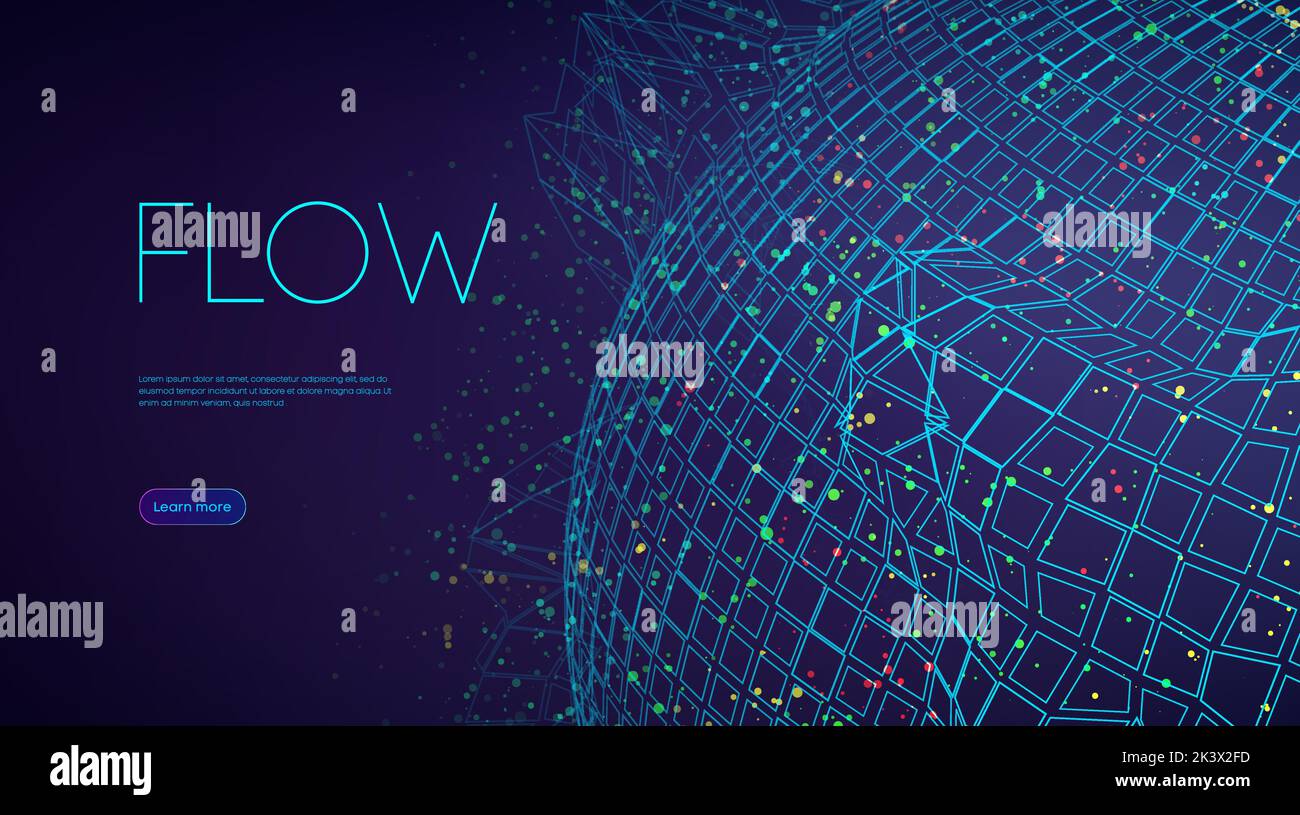 Abstract Data science concept. Explosion sound wave sphere background ...