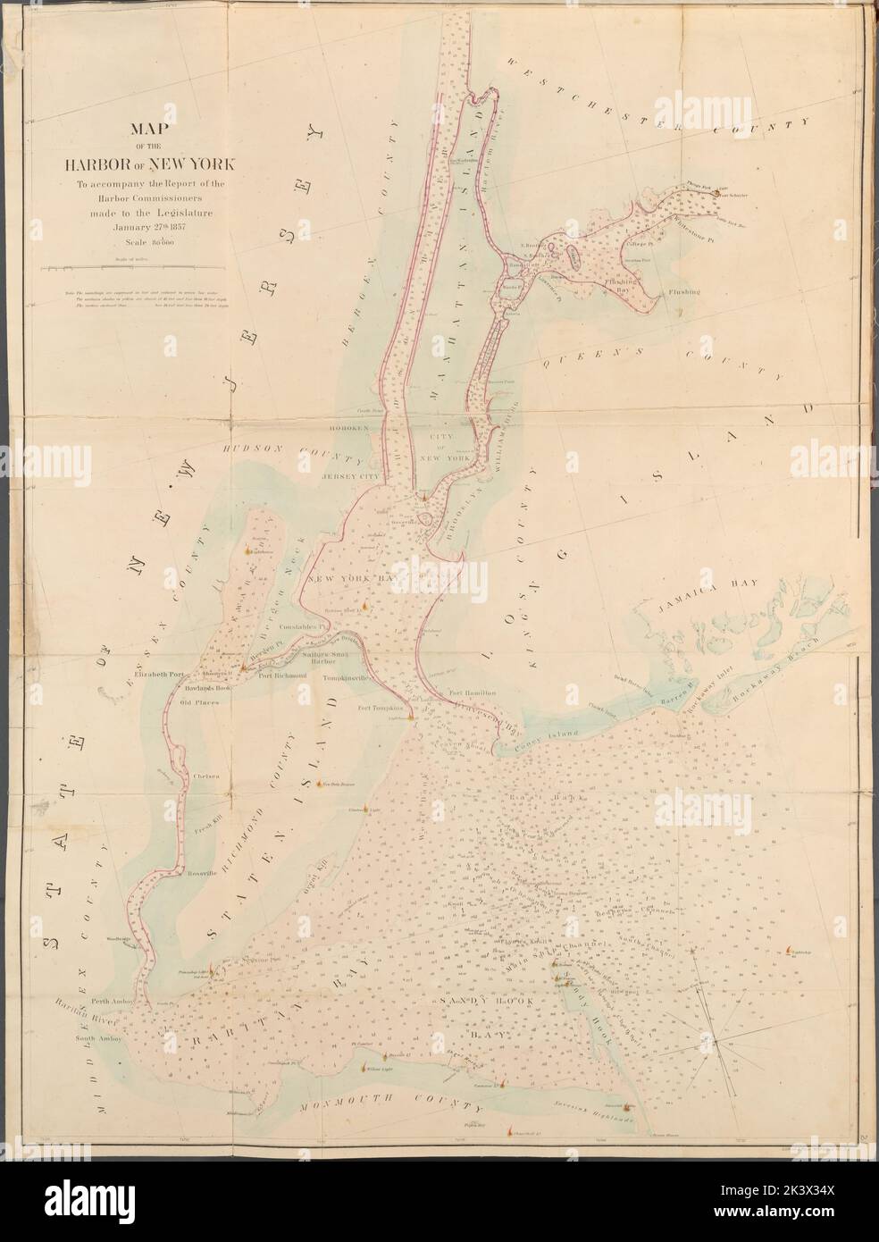Map of the Harbor of New York to accompany the Report of the Harbor ...