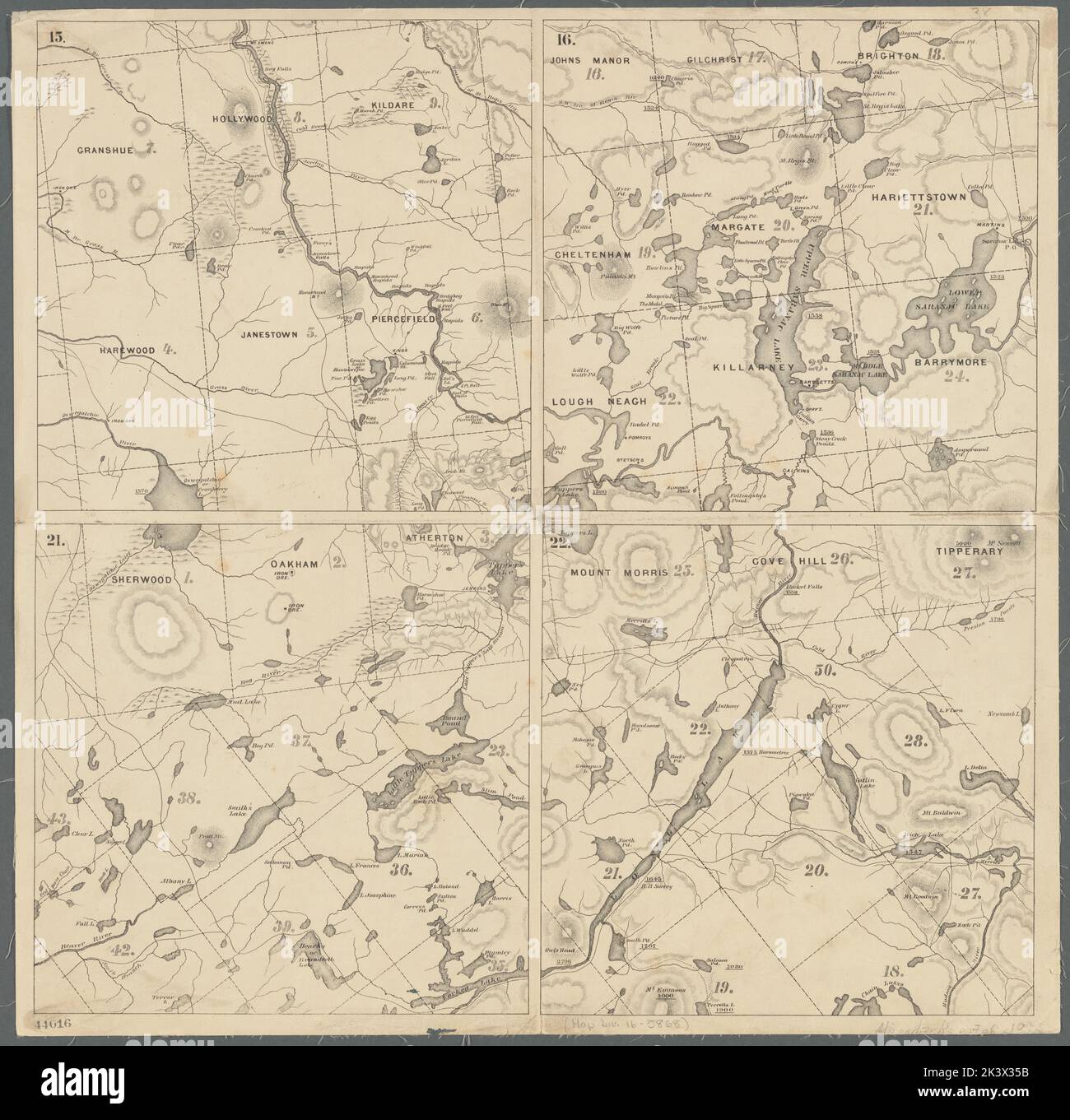 Map showing the Adirondack Lake regions Map of part of the Adirondack ...