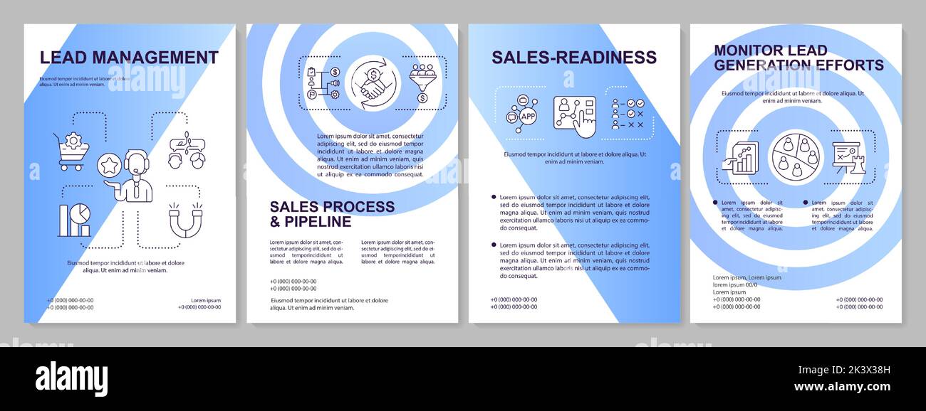 Lead management blue brochure template Stock Vector Image & Art - Alamy