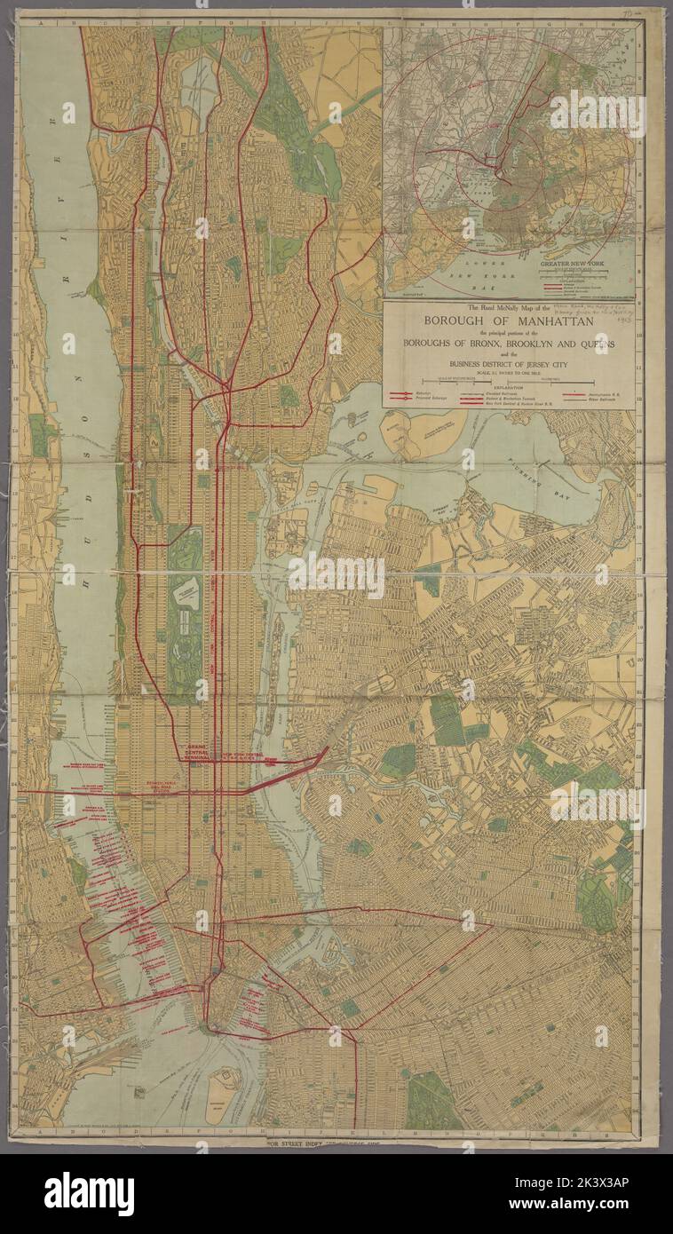 The Rand McNally map of the Borough of Manhattan, the principal portion ...