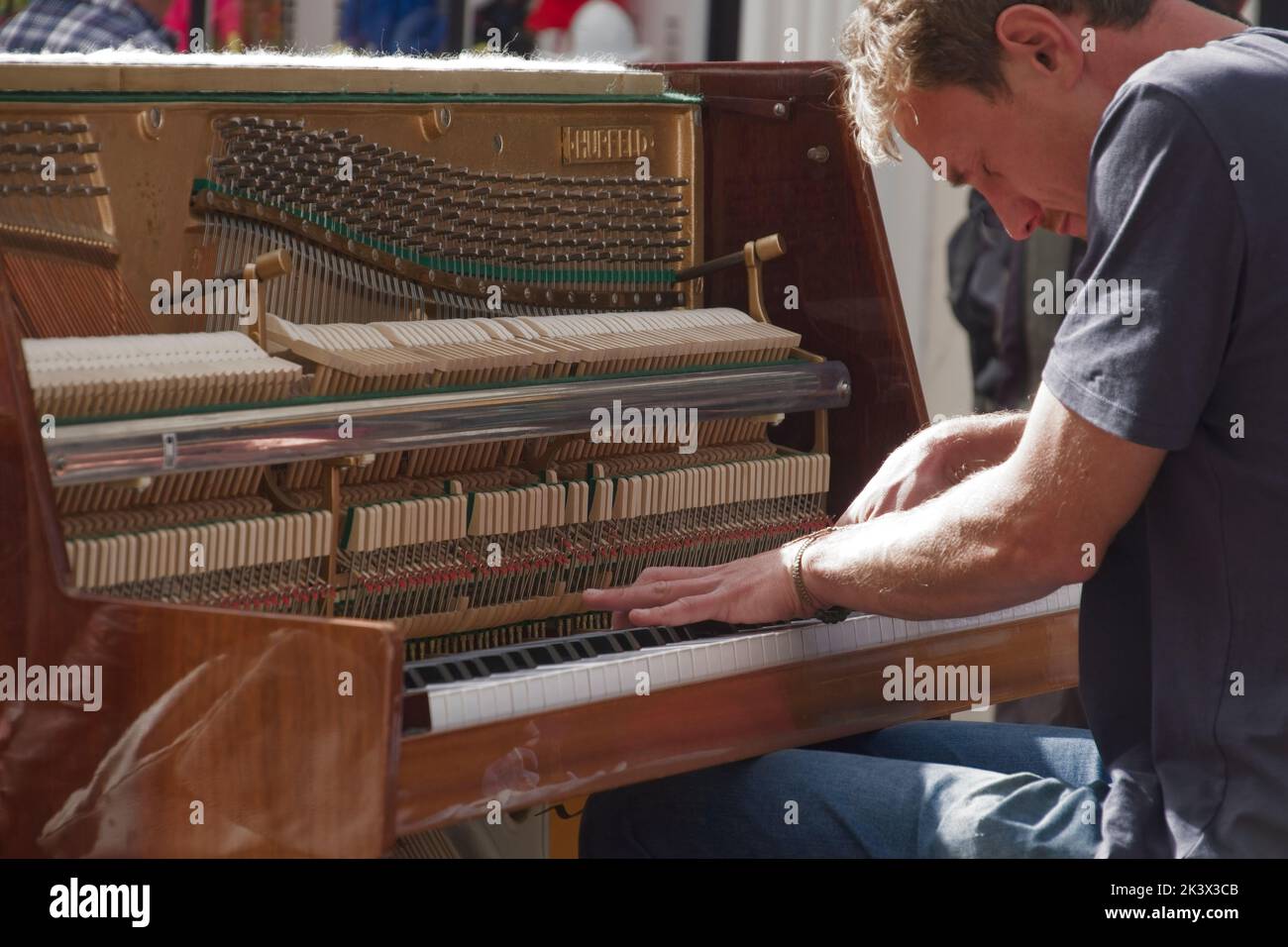 City of Bath High Street Somerset England UK Male Busker playing piano ...