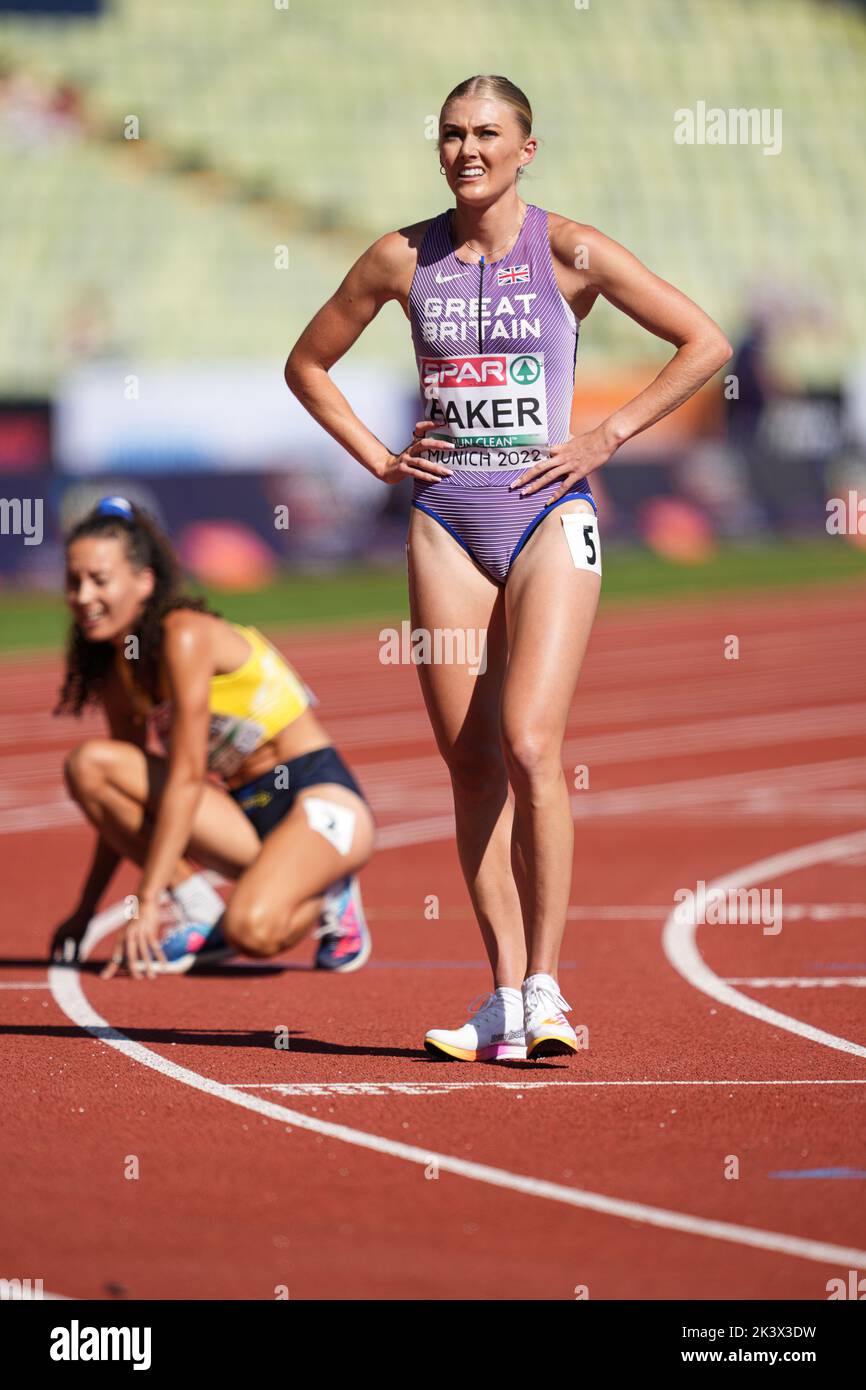 Ellie Baker participating in the 1500 meters of the European Athletics ...