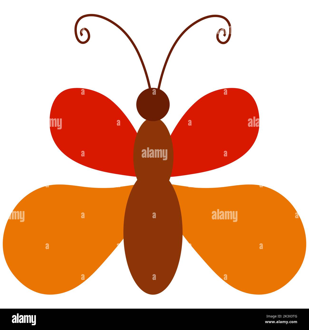 Butterfly in cartoon flat style isolated on white background. vector ...