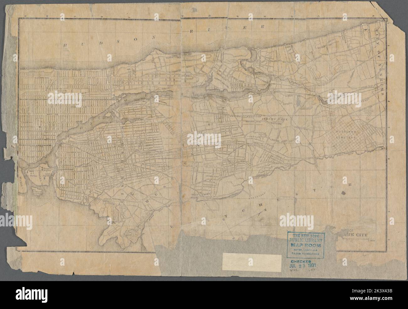 Vicinity of New York. On verso: Upper Manhattan anf the Bronx 1895 ...