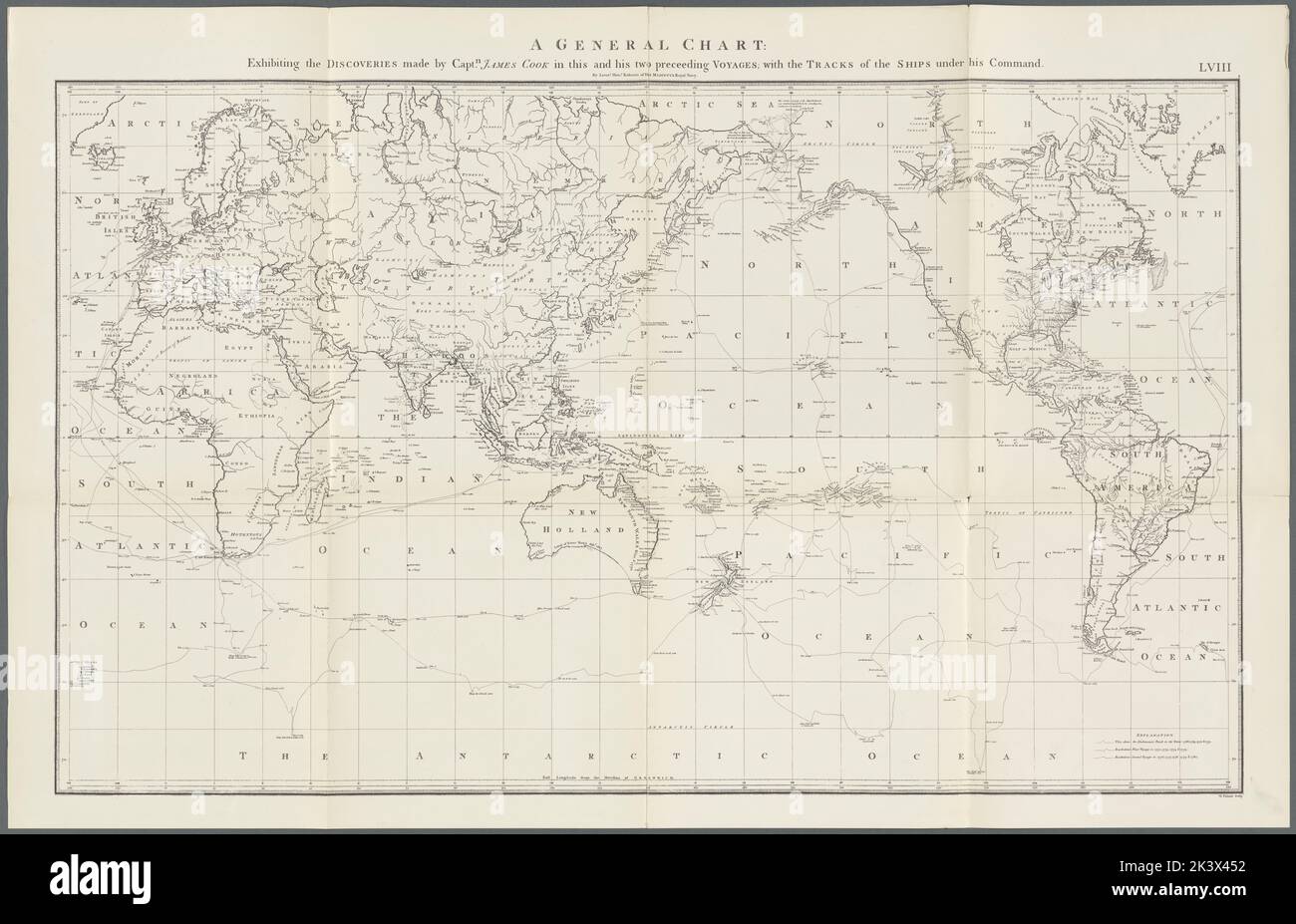 A general chart: exhibiting the discoveries made by Captn. James Cook ...