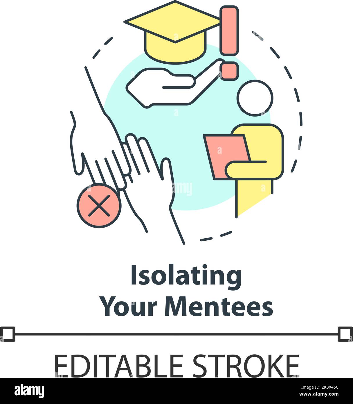 Isolating mentees concept icon Stock Vector Image & Art - Alamy