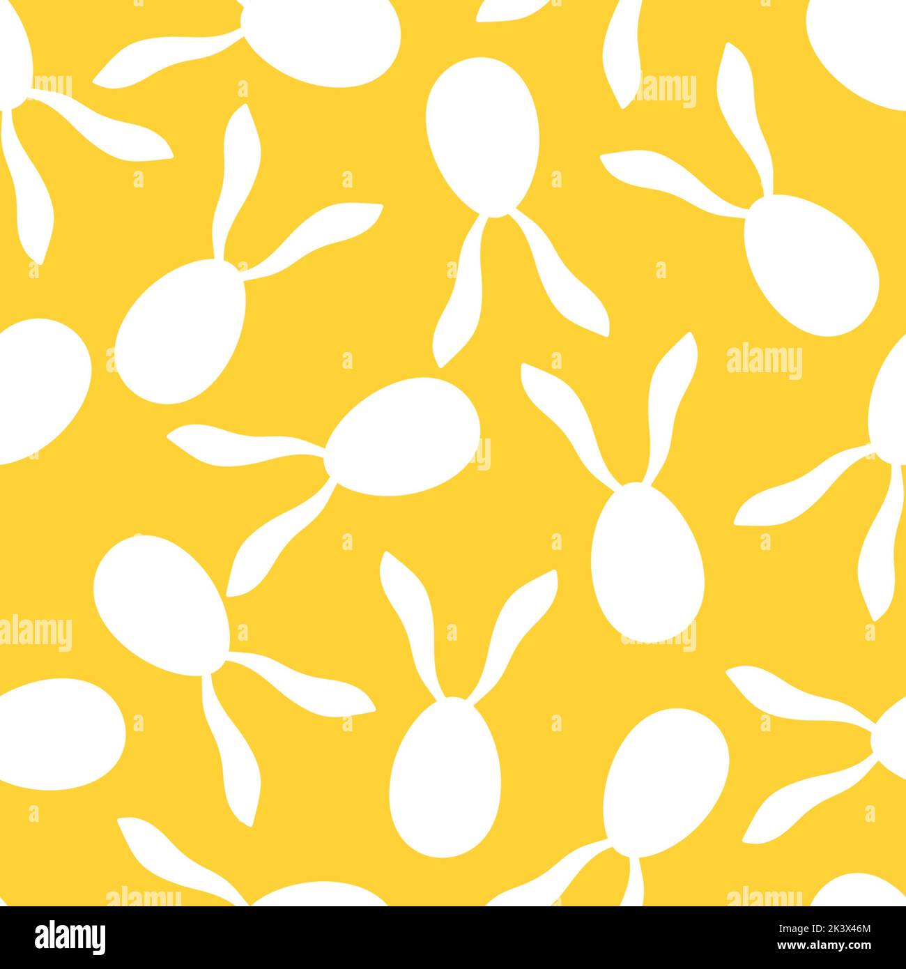 Easter eggs seamless cartoon rabbit ears pattern for wrapping paper and ...