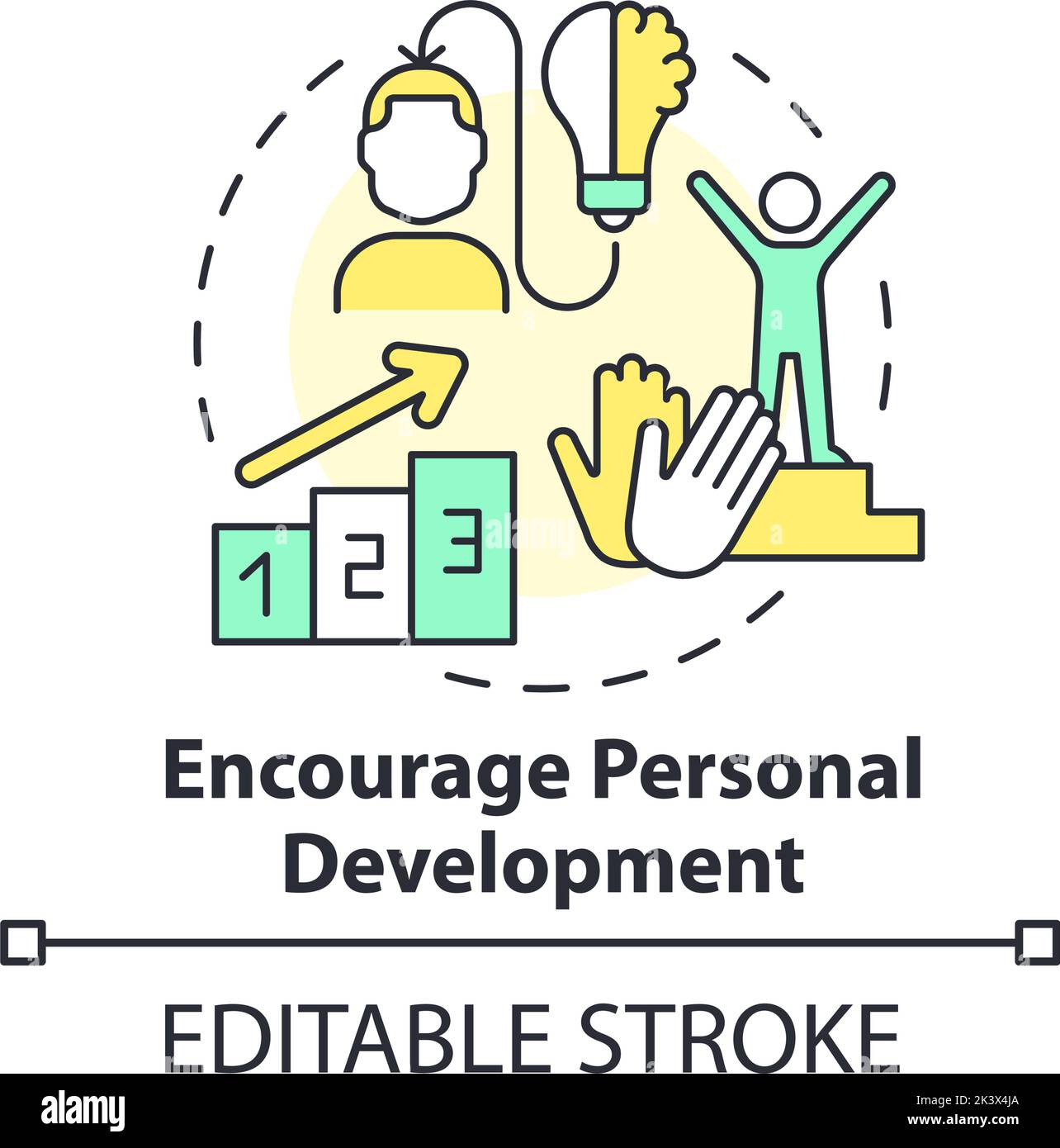 Encourage personal development concept icon Stock Vector Image & Art ...