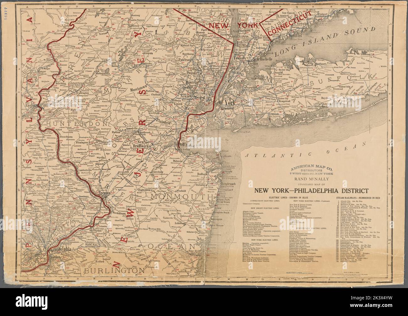 Standard map of the New York - Philadelphia District. 1904 ...