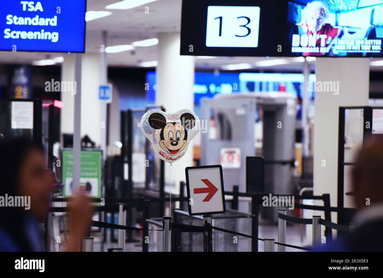 Orlando, United States. 28th Sep, 2022. A Mickey Mouse balloon is seen ...