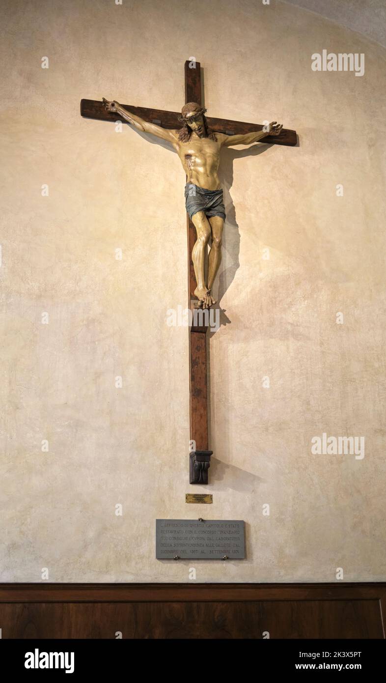 Crucifix on display in the Museum of San Marco in Florence Italy Stock ...
