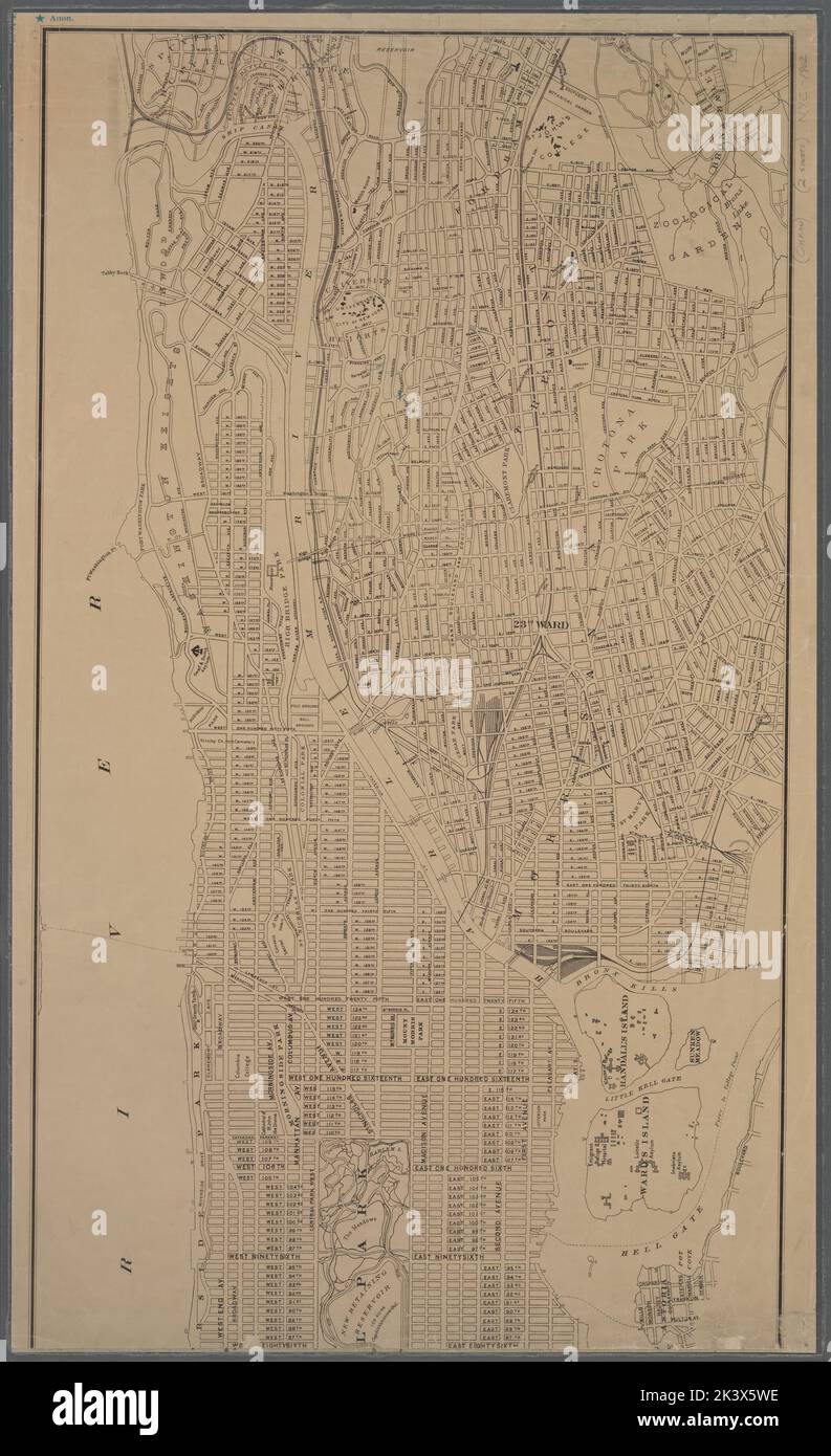 Map of Manhattan, City of New York Cartographic. Maps. 1902. Lionel ...