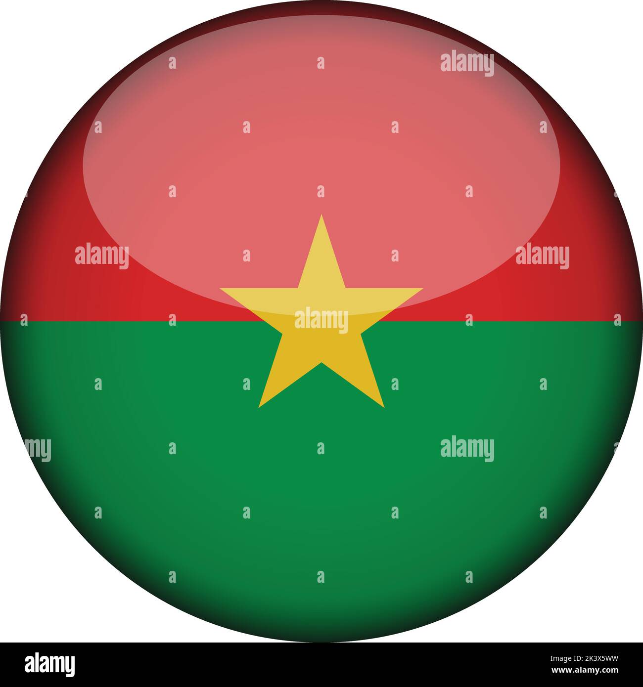 burkina faso Flag in glossy round button of icon. burkina faso emblem ...