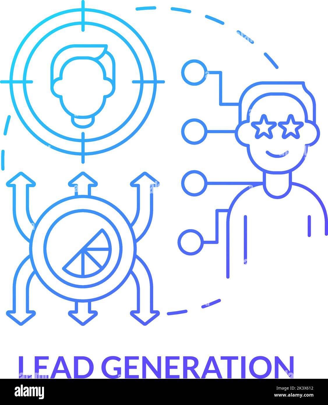 Lead generation blue gradient concept icon Stock Vector Image & Art - Alamy