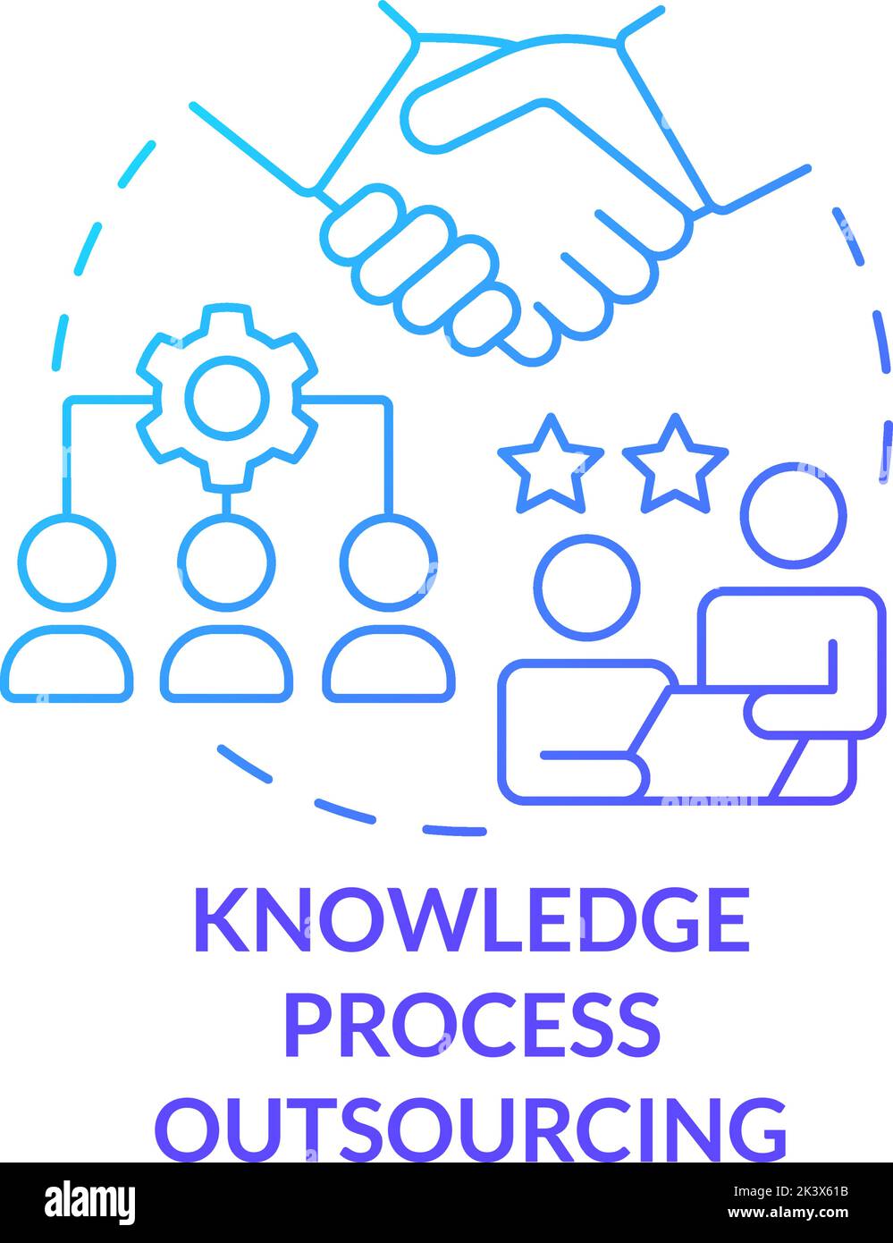 Knowledge process outsourcing blue gradient concept icon Stock Vector ... Knowledge process outsourcing blue gradient concept icon Stock Vector ...