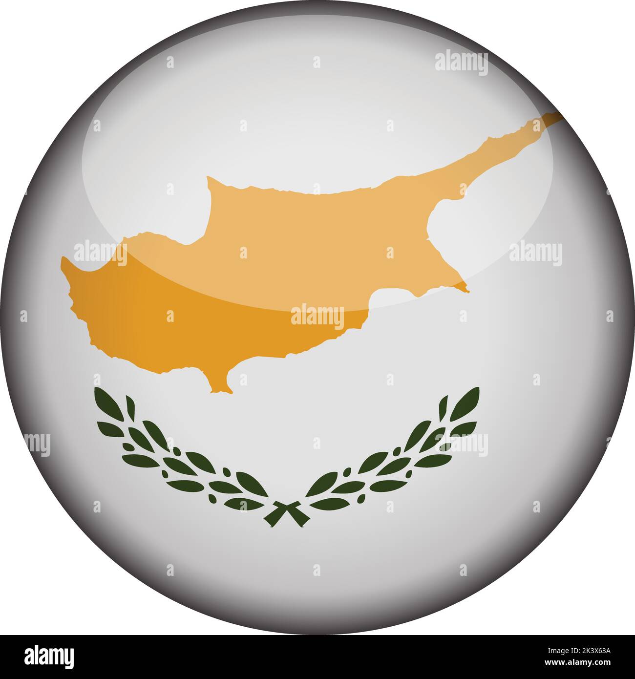 cyprus Flag in glossy round button of icon. cyprus emblem isolated on ...