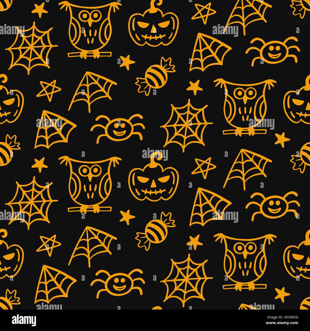 Halloween Cute Vector Seamless Pattern Texture Stock Vector Image & Art ...