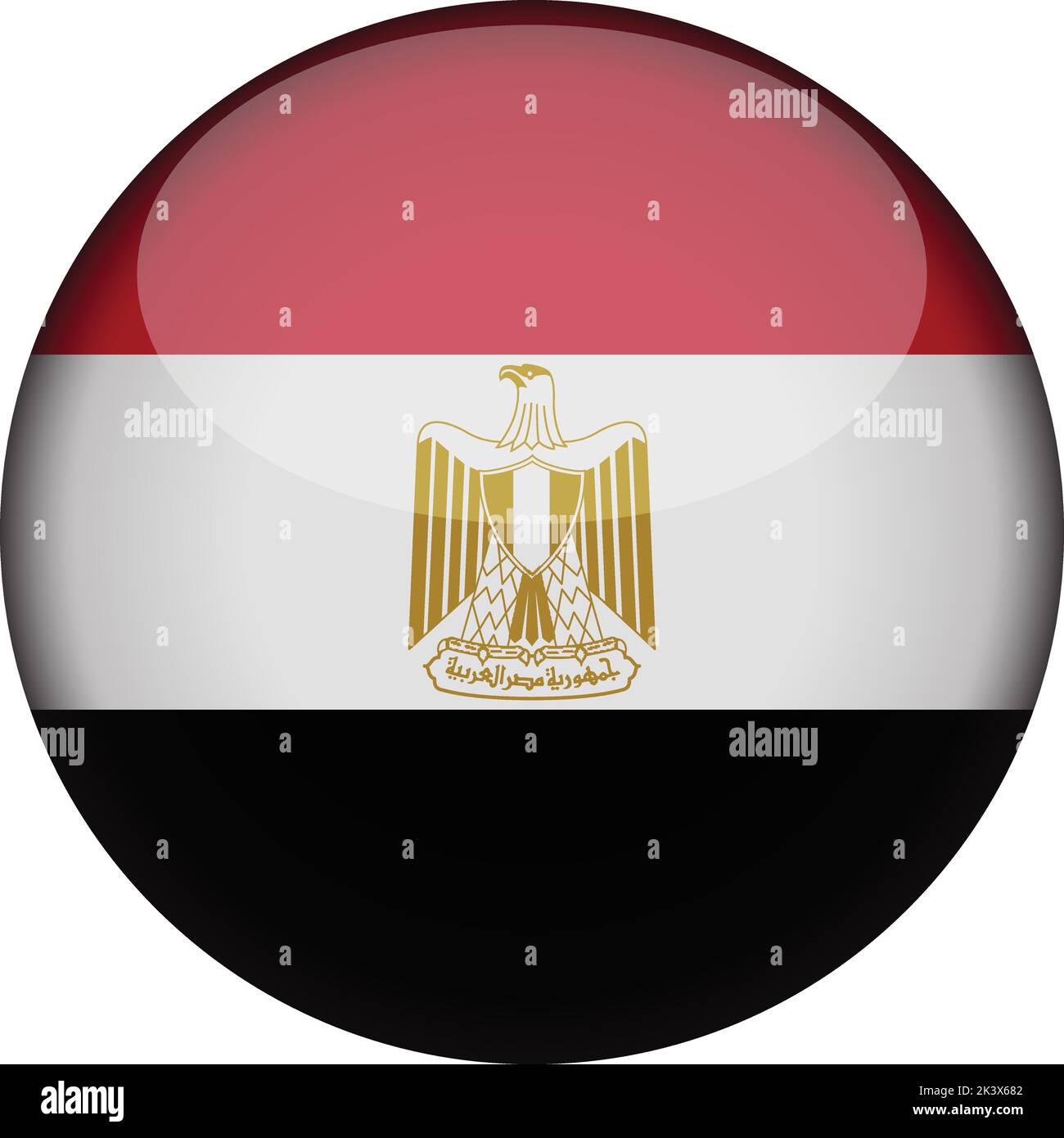 egypt Flag in glossy round button of icon. egypt emblem isolated on ...
