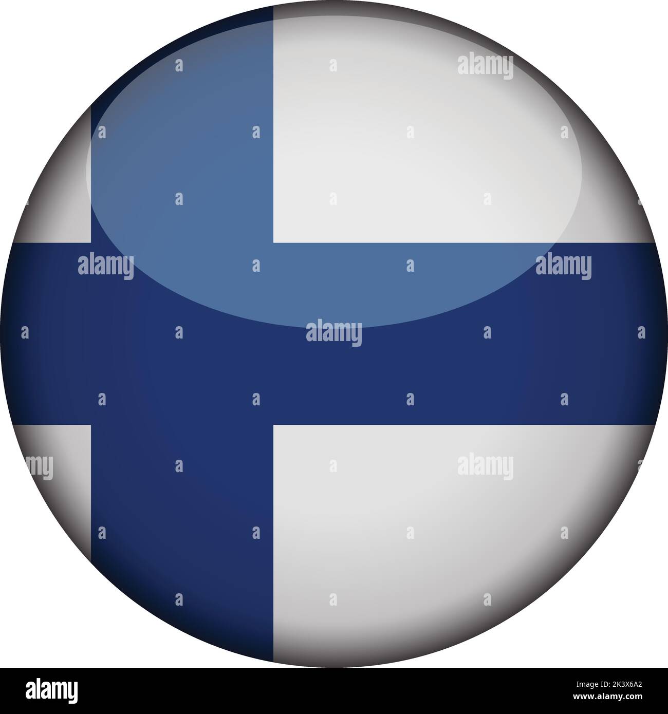 finland Flag in glossy round button of icon. finland emblem isolated on ...