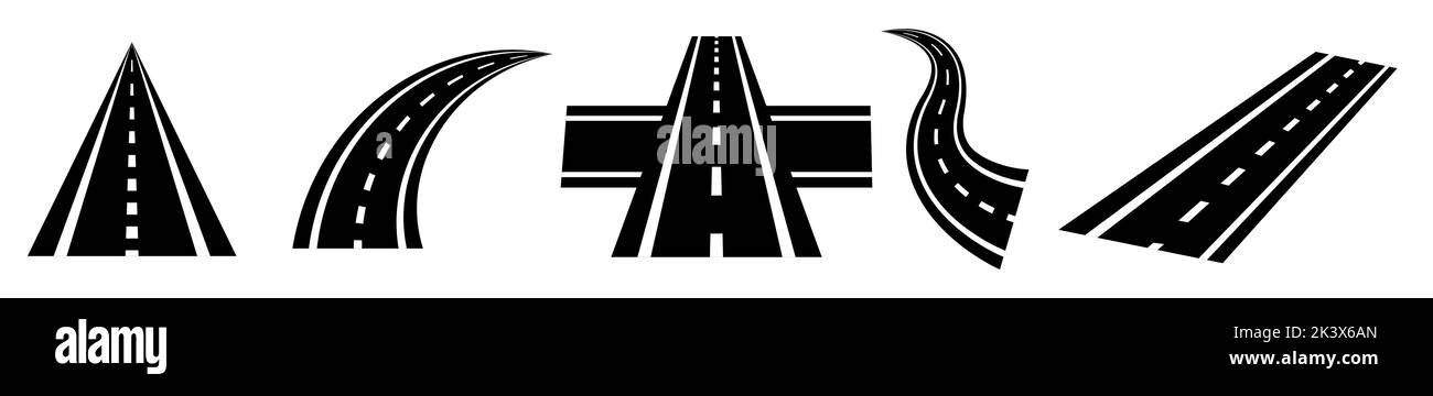Сar road icons. Highway symbol. Road sign. Vector illustration isolated ...