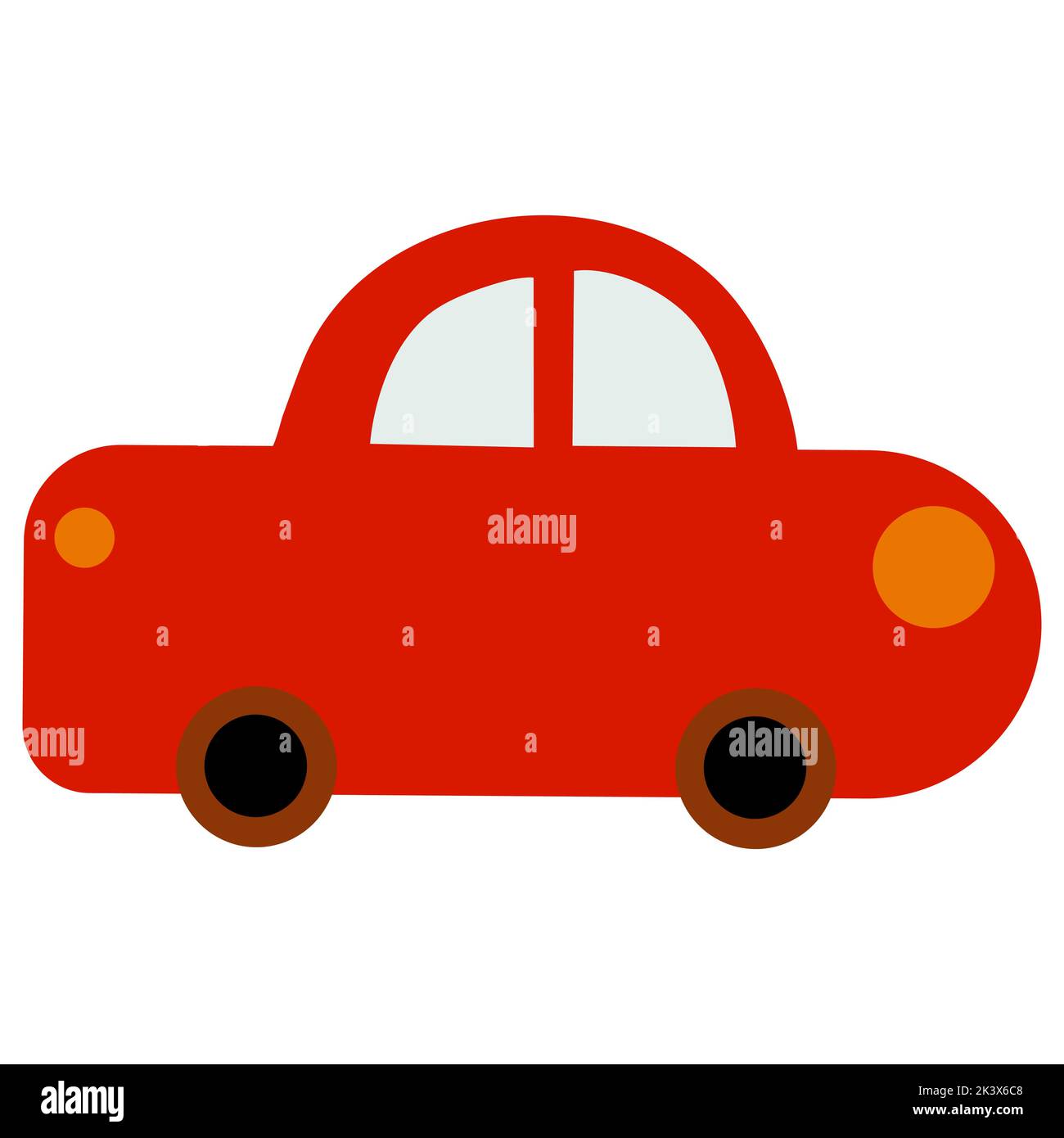 Vector illustration of car in cartoon flat childish style. Transport ...