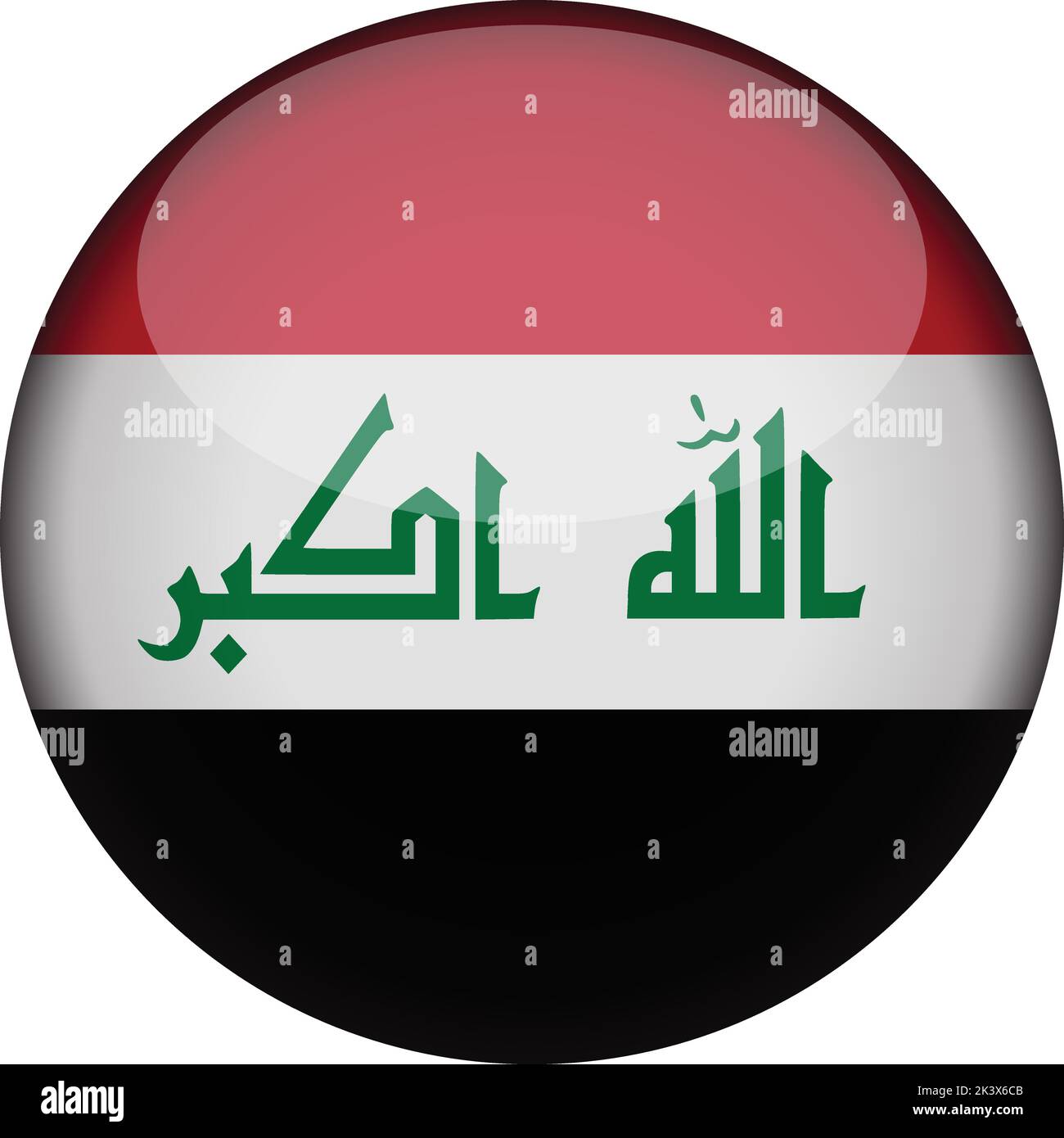 iraq Flag in glossy round button of icon. iraq emblem isolated on white ...