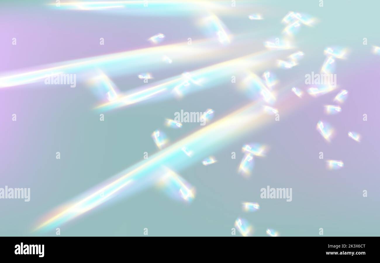 Glare or reflection from water and glass.Rainbow highlights on a black ...