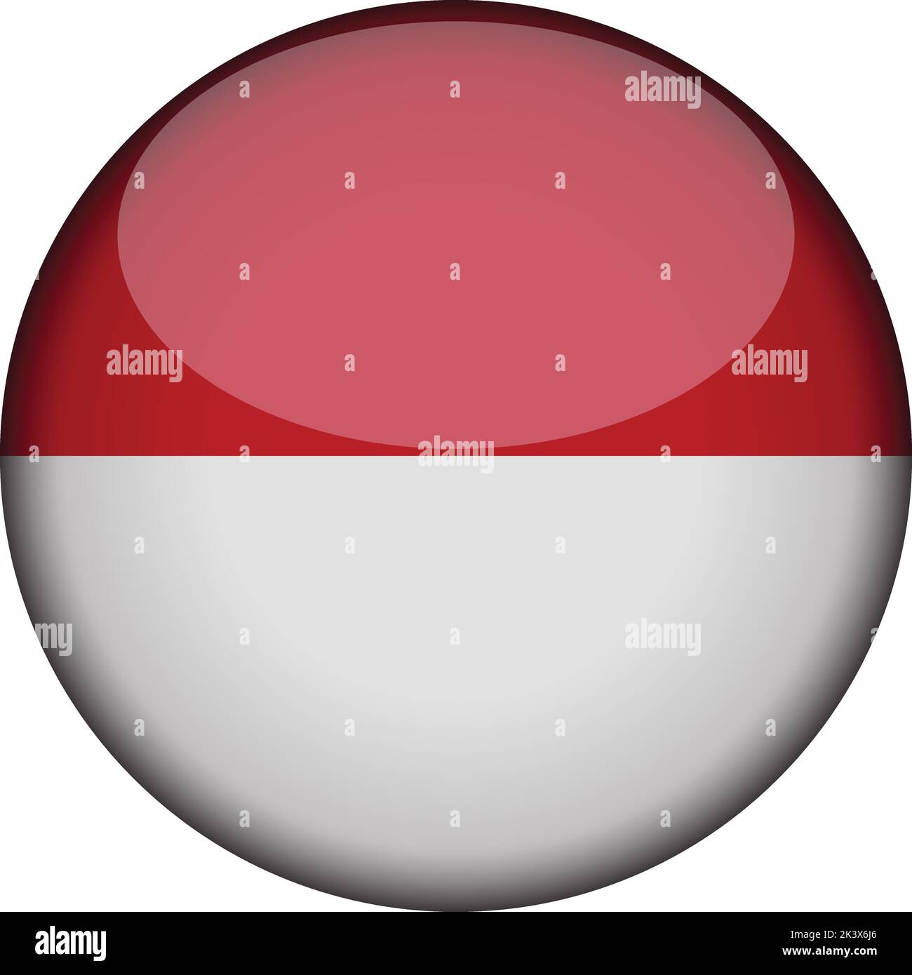 indonesia Flag in glossy round button of icon. indonesia emblem ...