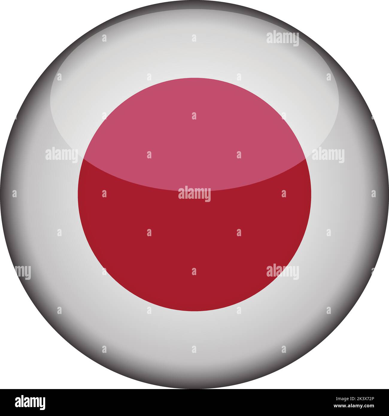 japan Flag in glossy round button of icon. japan emblem isolated on ...