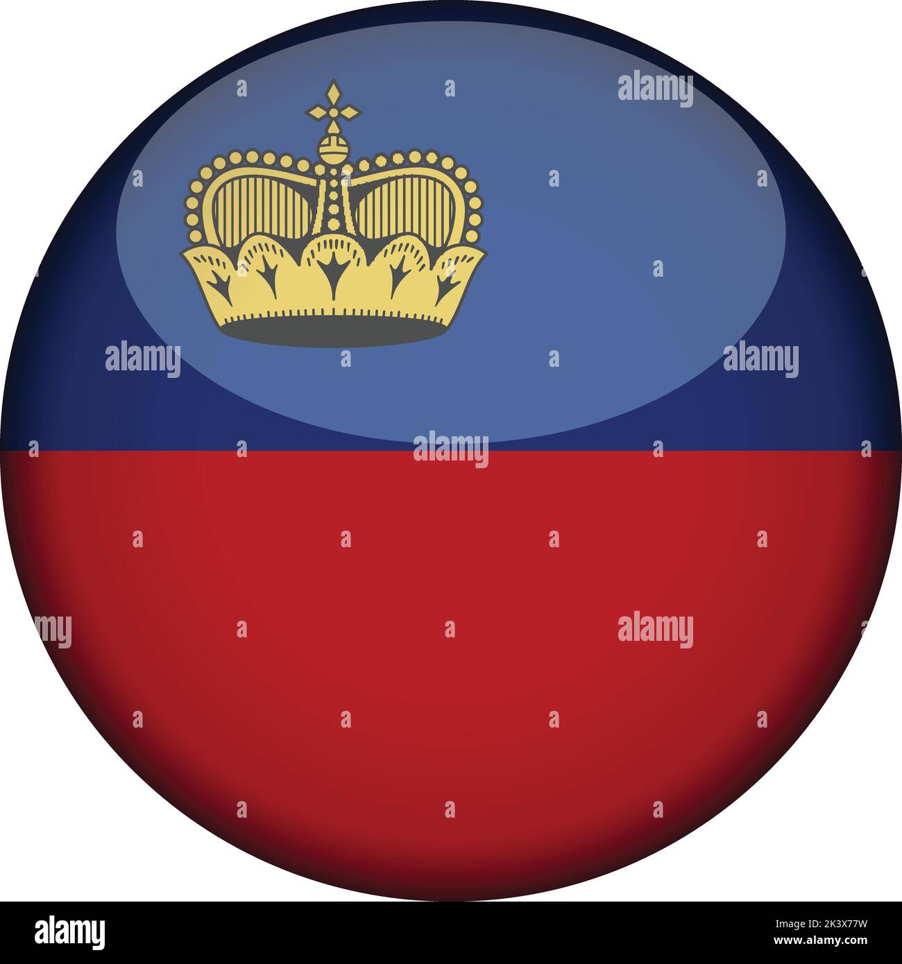 liechtenstein Flag in glossy round button of icon. liechtenstein emblem ...