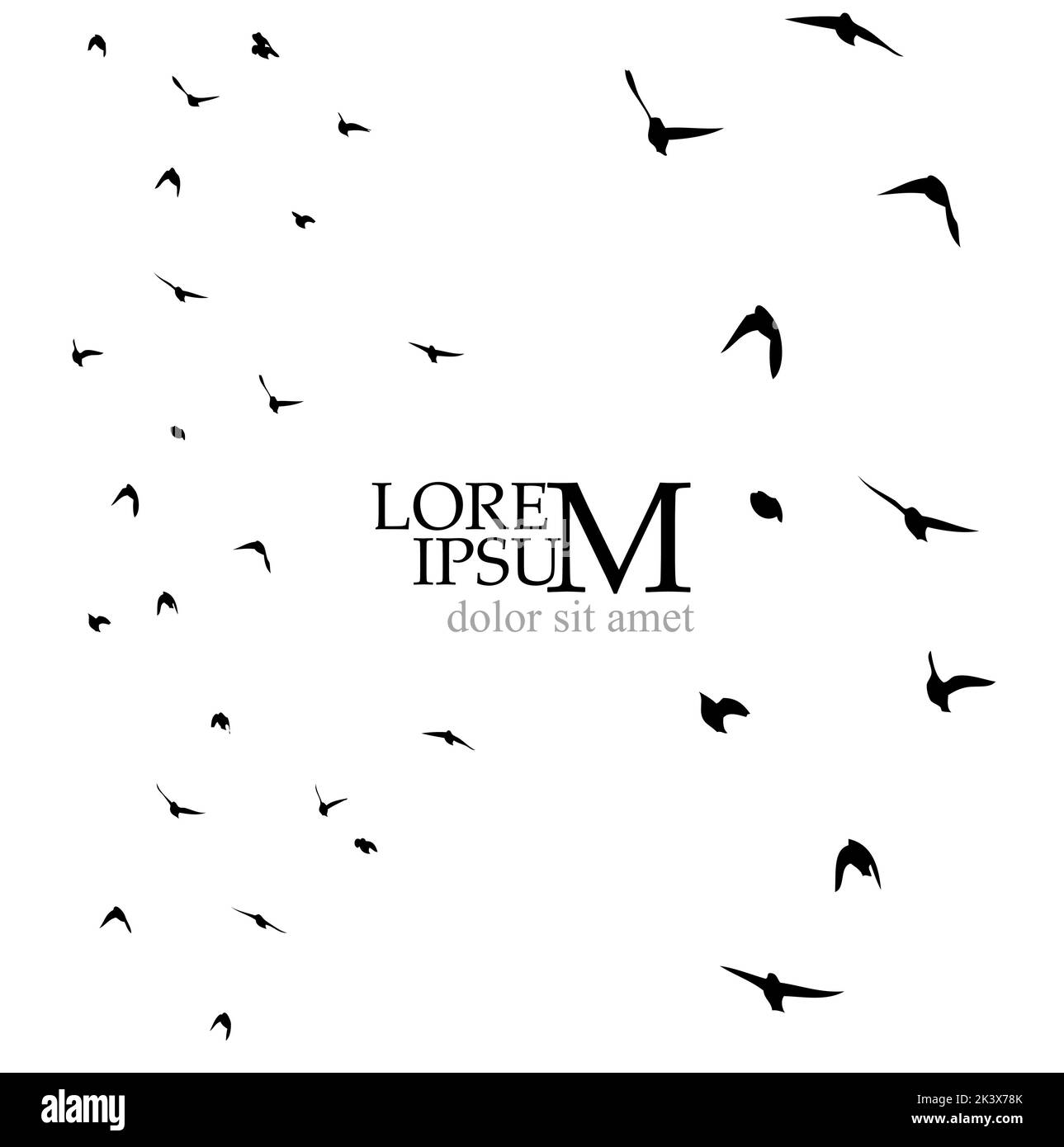 A flock of flying birds. Free birds. Vector illustration Stock Vector ...