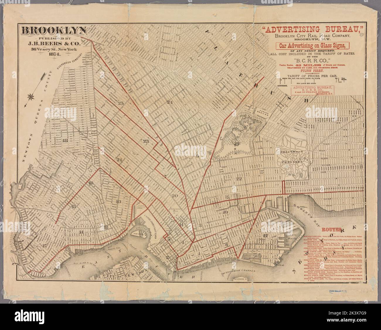 Brooklyn Cartographic. Maps. 1874. Lionel Pincus and Princess Firyal ...