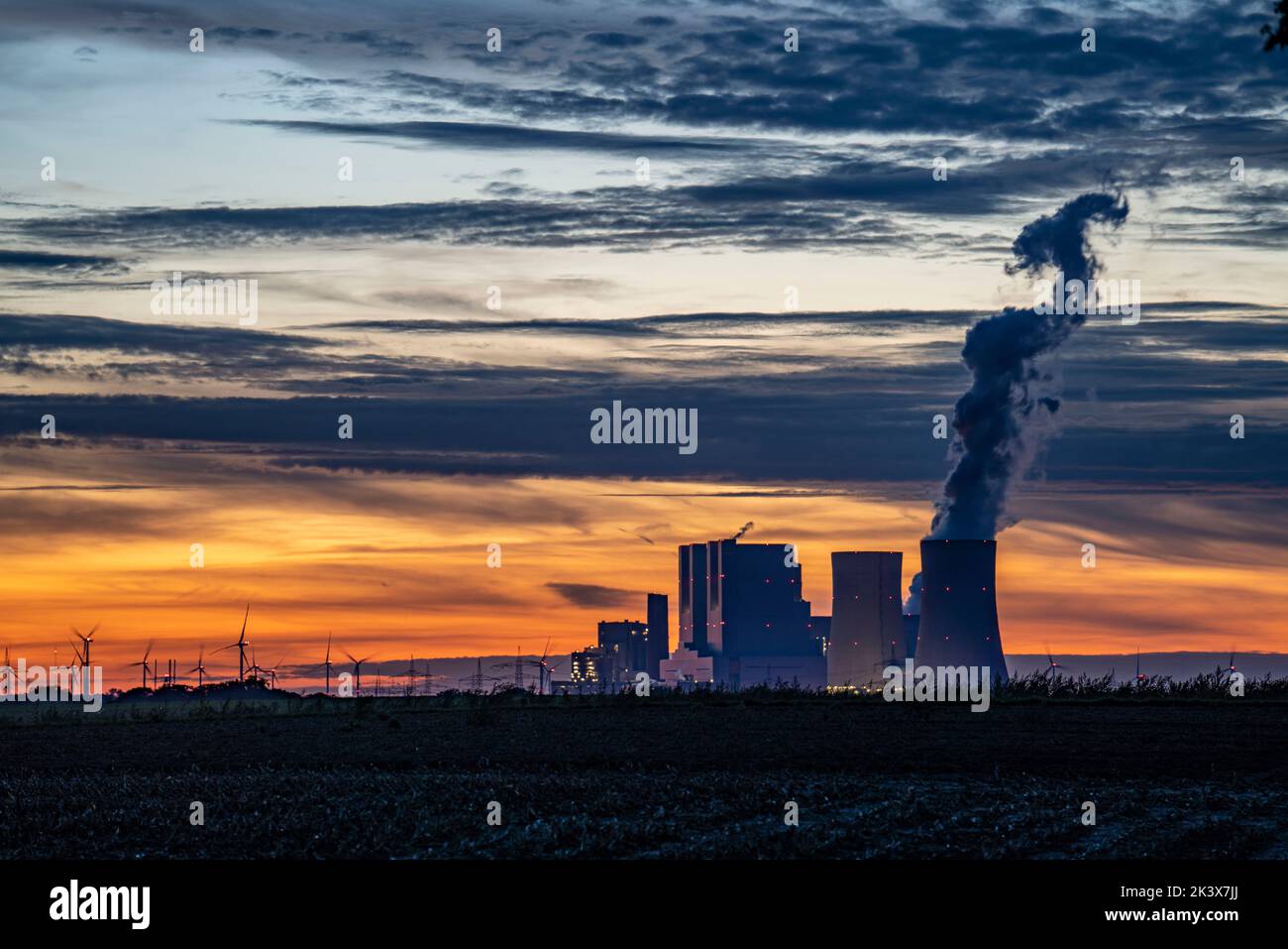 The RWE lignite-fired power plant Neurath, near Grevenbroich, largest ...