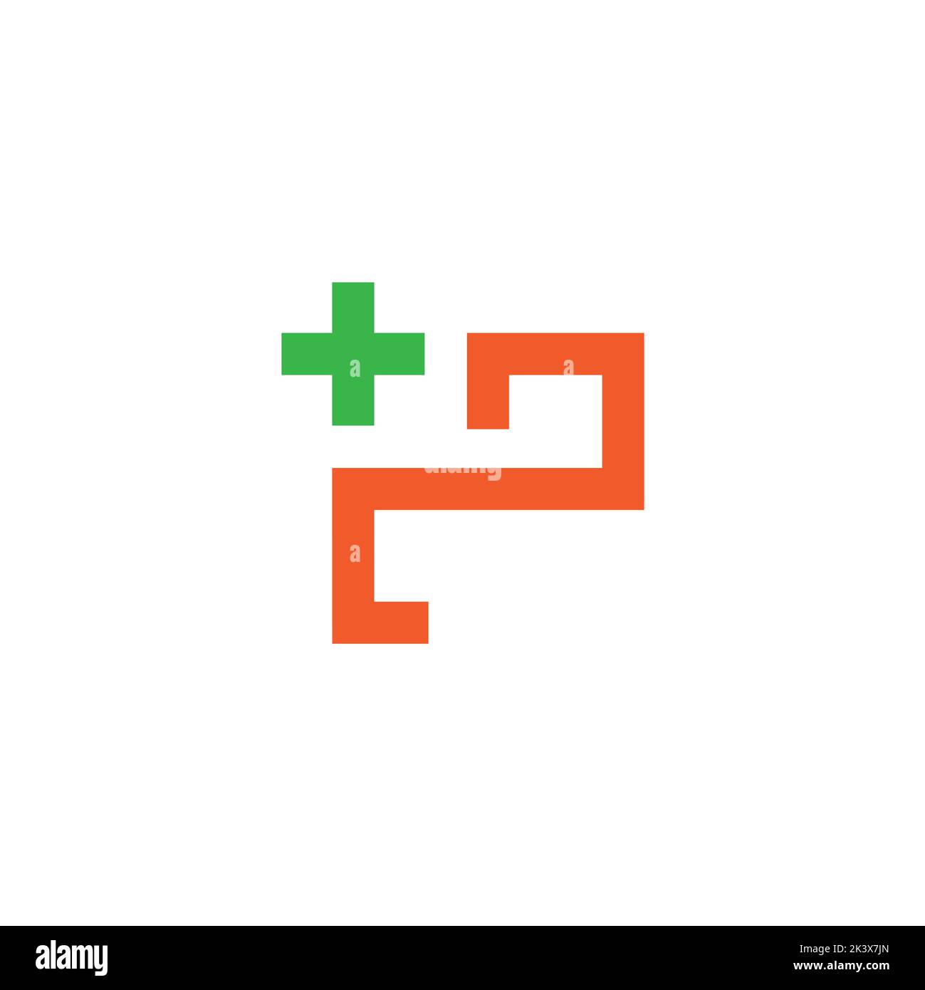 letter p plus medical geometric logo vector Stock Vector Image & Art ...