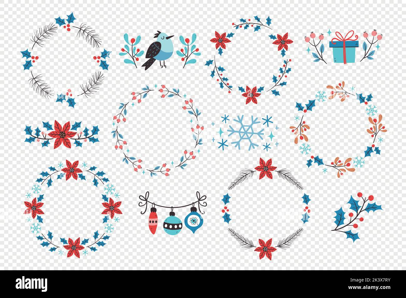 Gifts christmas wreath on Stock Vector Images - Alamy