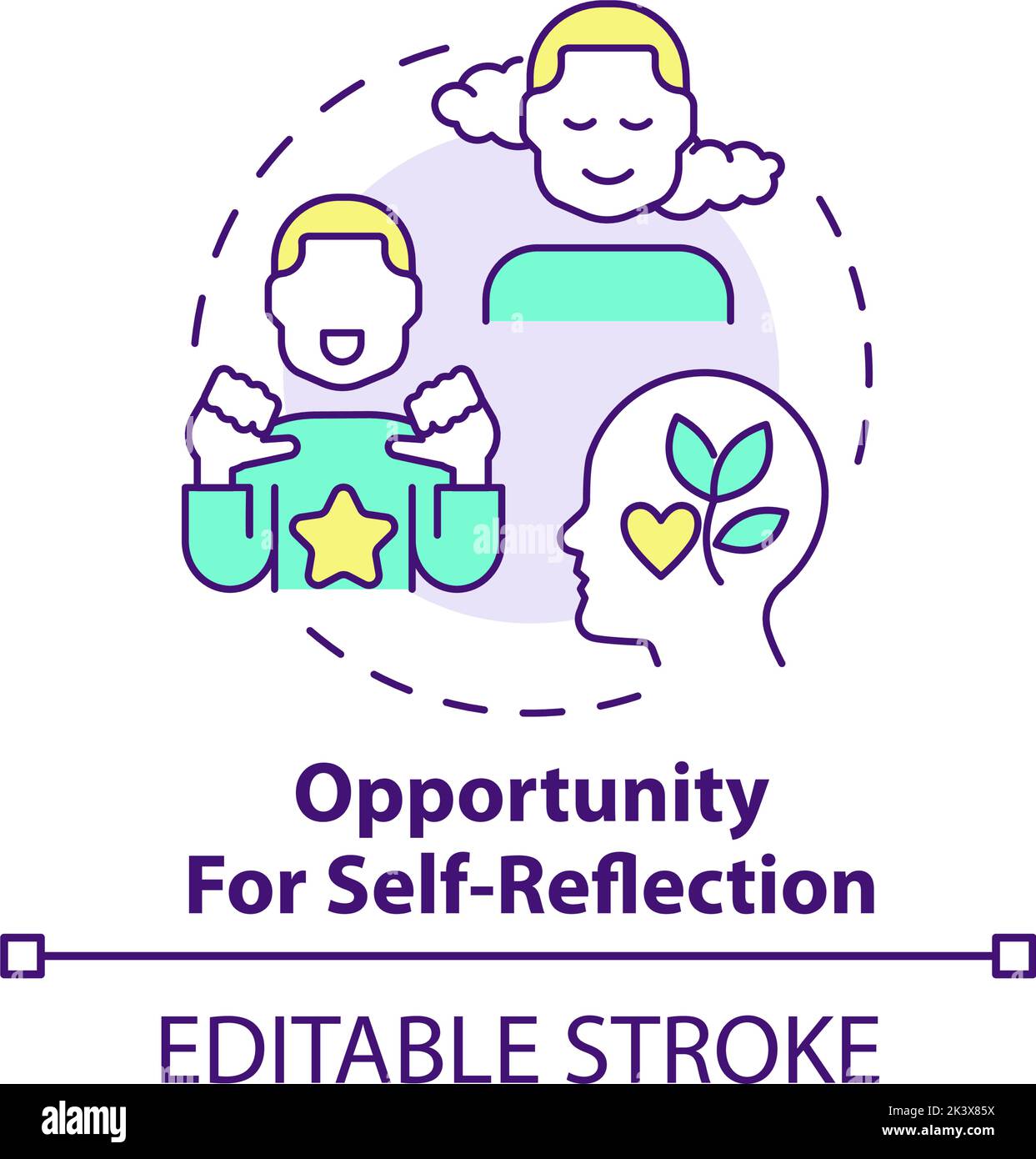 Opportunity for self-reflection concept icon Stock Vector Image & Art ...
