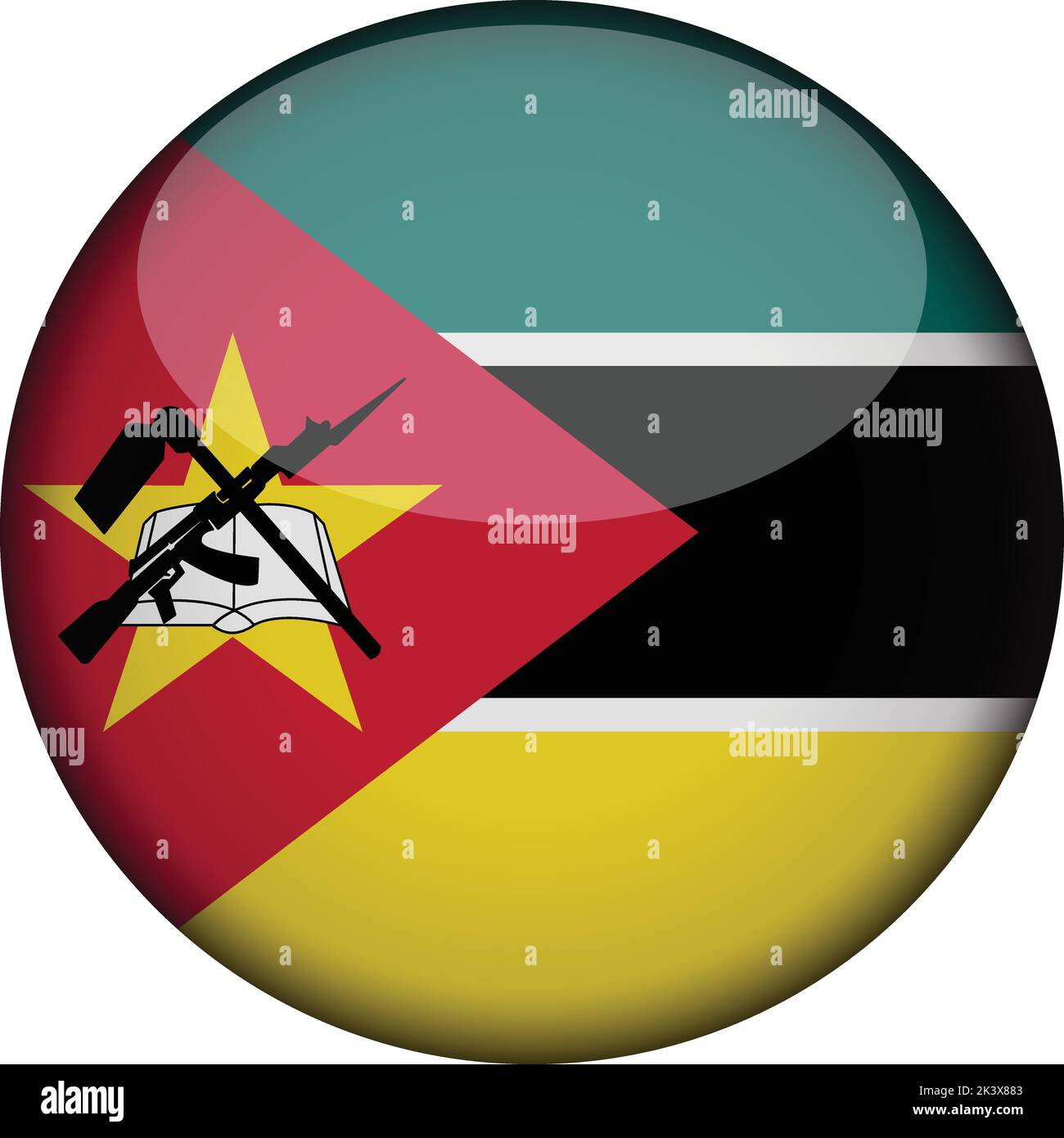 mozambique Flag in glossy round button of icon. mozambique emblem ...