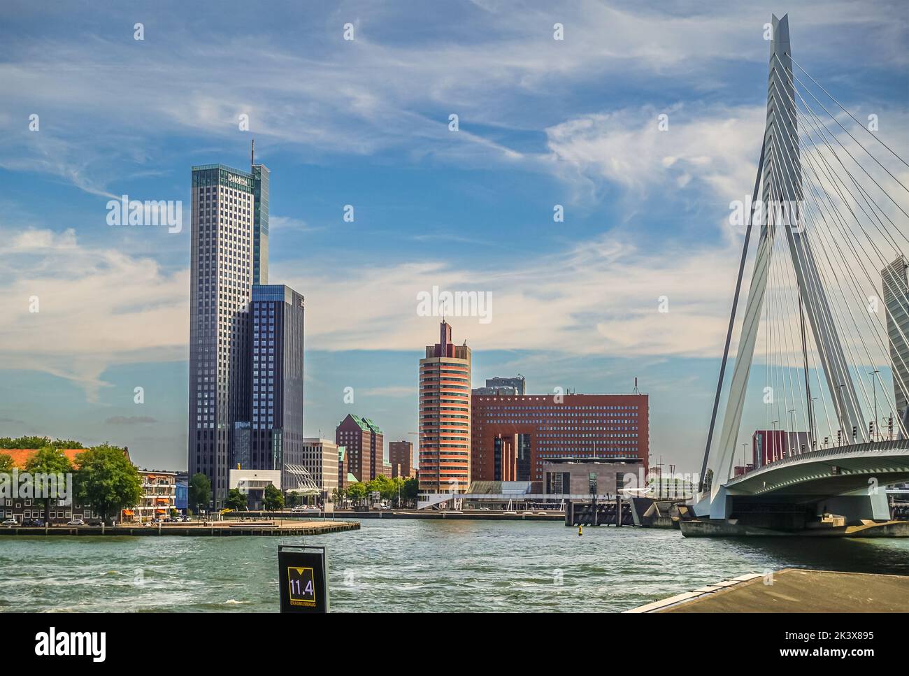 Rotterdam, Netherlands - July 11, 2022: Erasmusbrug, bridge, seen from ...