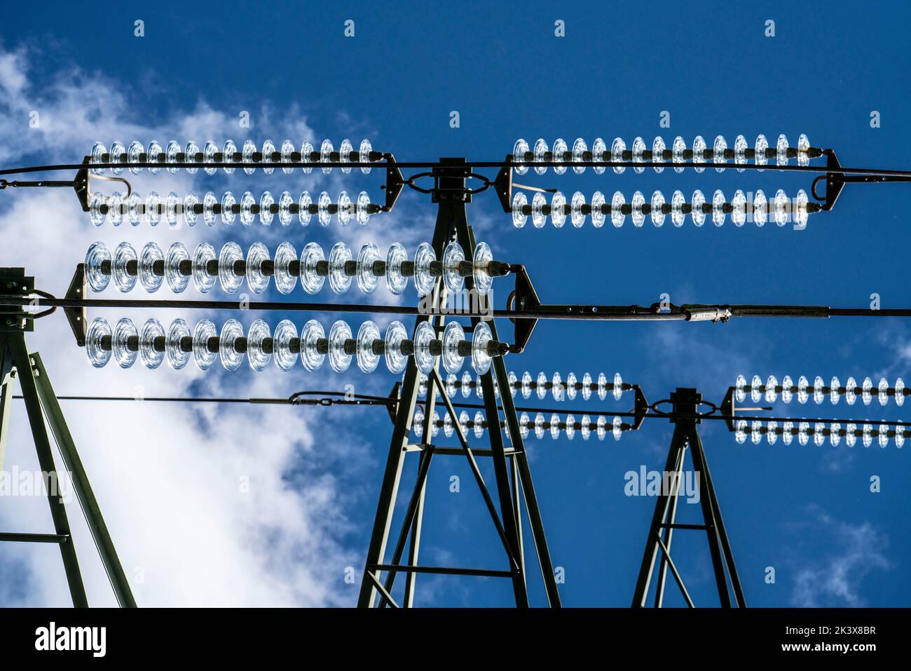 Power lines glass insulators hi-res stock photography and images - Alamy